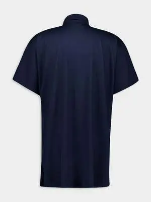Balenciaga Navy Intertwined Cotton Piqué Polo - Blue
