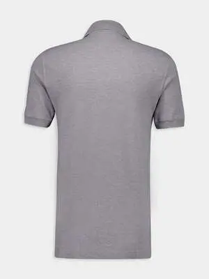Dolce & Gabbana Cotton Piqué Polo-shirt With Branded Tag - Grey