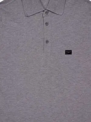 Dolce & Gabbana Cotton Piqué Polo-shirt With Branded Tag - Grey
