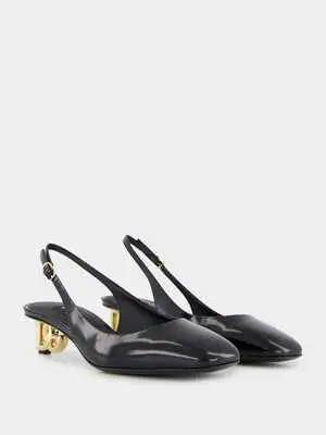 Dolce & Gabbana Patent Leather Slingbacks With Dg Heel