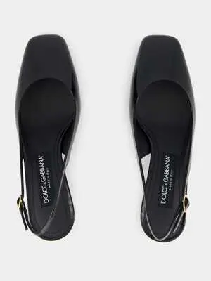 Dolce & Gabbana Patent Leather Slingbacks With Dg Heel