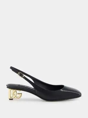 Dolce & Gabbana Patent Leather Slingbacks With Dg Heel