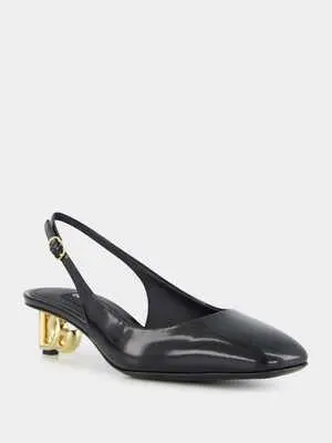 Dolce & Gabbana Patent Leather Slingbacks With Dg Heel