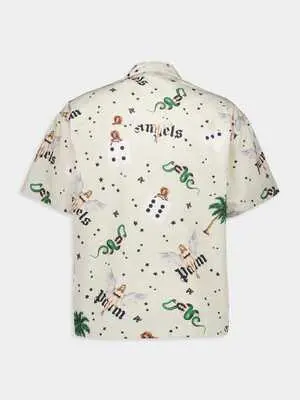Palm Angels Ivory Pin-up Bowling Shirt - Multicolour
