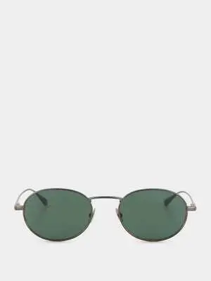 Saint Laurent Semi-Matte Round Sunglasses Black
