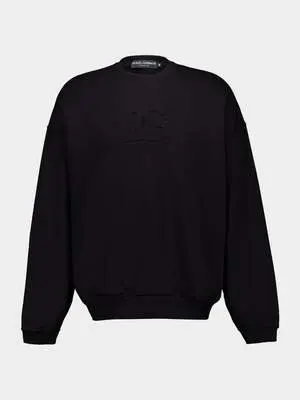 Dolce & Gabbana Cotton Sweatshirt With Dg Logo - Black