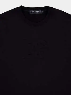 Dolce & Gabbana Cotton Sweatshirt With Dg Logo - Black
