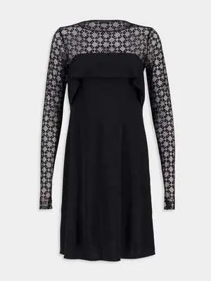 Givenchy Draped Jersey And Monogram Tulle Mini Dress - Black