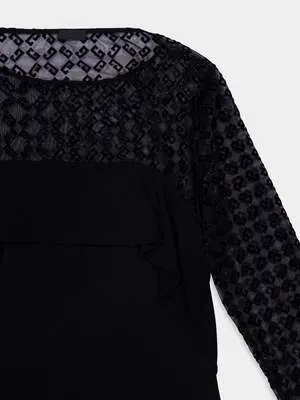 Givenchy Draped Jersey And Monogram Tulle Mini Dress - Black