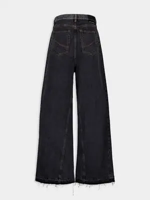 Stella McCartney Two-tone Wide-leg Denim Jeans