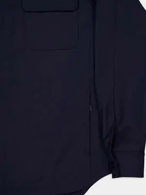 Boglioli Navy Wool Blend Overshirt