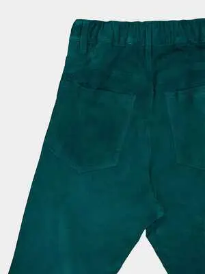 PAULA Flared Suede Trousers - Blue