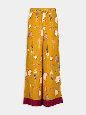 PAULA Taurus Printed Silk Crepe Pajama Pants