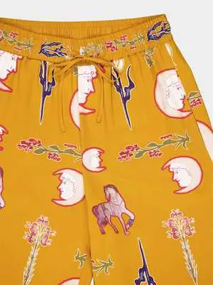 PAULA Taurus Printed Silk Crepe Pajama Pants