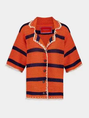 La DoubleJ Salt’n’vinegar Crochet Jacket - Orange