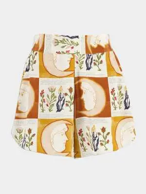 PAULA Printed Silk Crepe Shorts - Multicolour