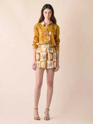 PAULA Printed Silk Crepe Shorts