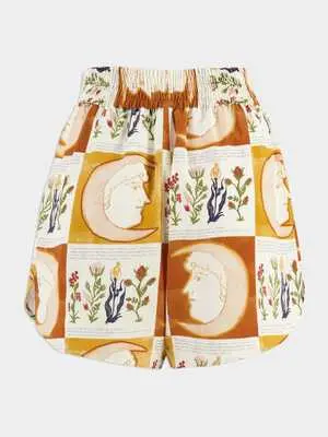 PAULA Printed Silk Crepe Shorts