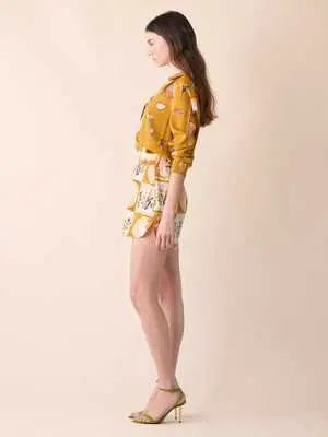 PAULA Printed Silk Crepe Shorts