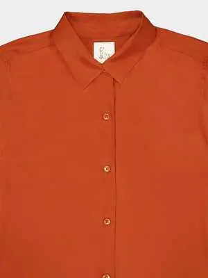 PAULA S Ametista Silk Twill Shirt - Orange