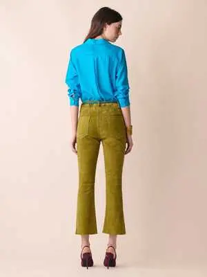 PAULA Ametista Silk Satin Matte Shirt - Blue