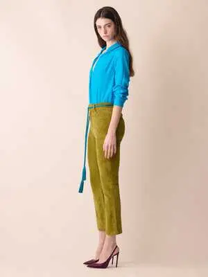 PAULA Ametista Silk Satin Matte Shirt - Blue