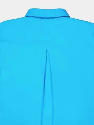 PAULA Ametista Silk Satin Matte Shirt - Blue