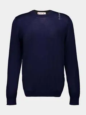 Marni Crewneck Virgin Wool Sweater - Blue