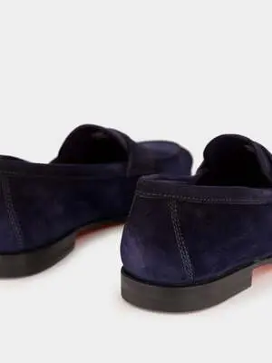 Santoni Suede Penny Loafers - Blue