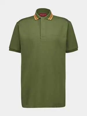 Gucci Dark Cotton Piquet Polo Shirt - Green
