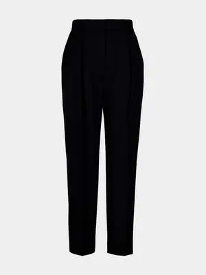 Balmain High-waisted Wool Trousers - Black