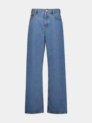 Gucci Baggy Fit Bleach Denim Jeans - Blue
