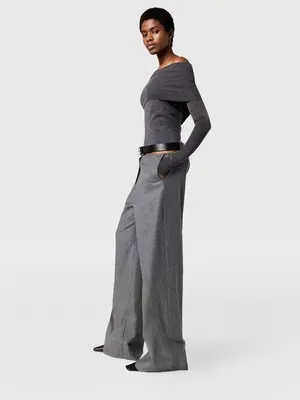 Stella McCartney Melange Flannel Straight-leg Trousers