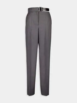 Stella McCartney Melange Flannel Straight-leg Trousers
