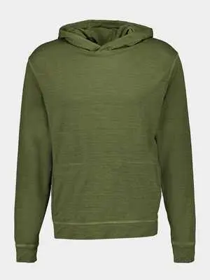 120% Lino Caffe Soft Fade Long-sleeve Hooded Sweatshirt - Green