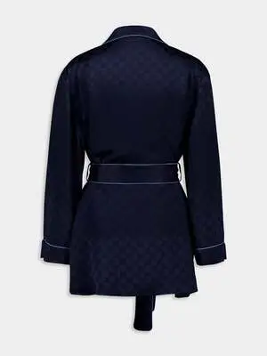 Gucci Gg Satin Shirt With Belt