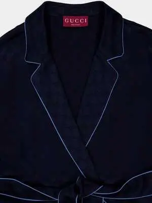 Gucci Gg Satin Shirt With Belt