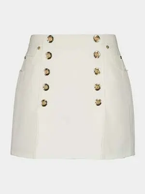 Balmain Cotton Canvas Mini Skirt - White