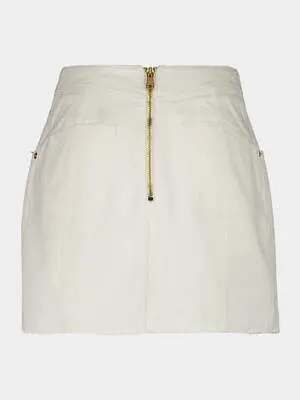 Balmain Cotton Canvas Mini Skirt