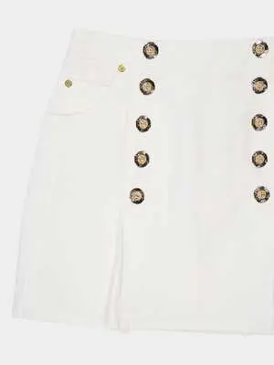 Balmain Cotton Canvas Mini Skirt