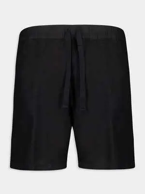 120% Lino Linen Bermuda Shorts - Black