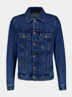 Palm Angels Embossed Monogram Denim Jacket - Blue