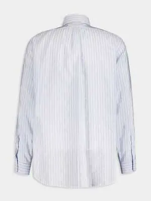 Fendi Striped Silk-cotton Shirt - Blue