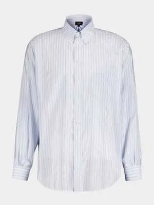 Fendi Striped Silk-cotton Shirt - Blue
