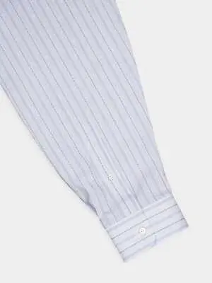 Fendi Striped Silk-cotton Shirt - Blue