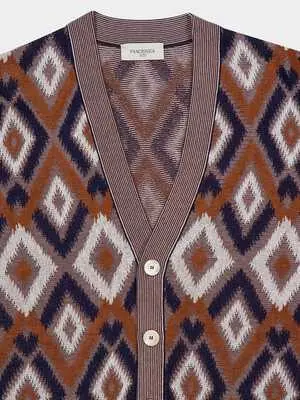PIACENZA CASHMERE 1733 Geometric Knit Cardigan