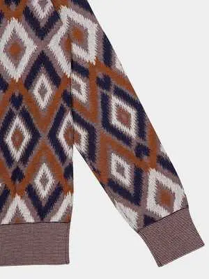 PIACENZA CASHMERE 1733 Geometric Knit Cardigan