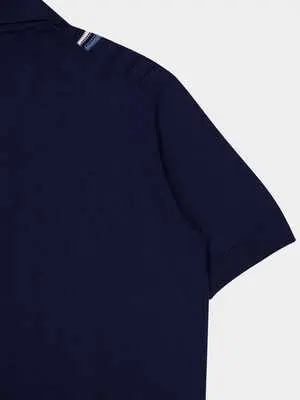PIACENZA CASHMERE 1733 Dark Navy Cotton Polo Shirt