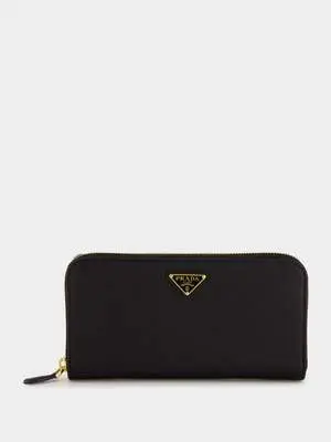 Prada Large Saffiano Leather Wallet - Black