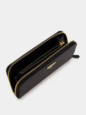 Prada Large Saffiano Leather Wallet - Black